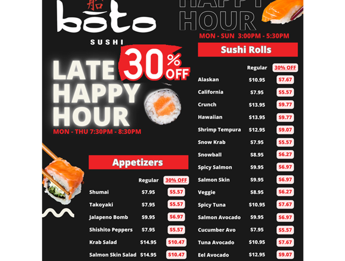 Boto Sushi - Takeaway food - San Diego - Order online