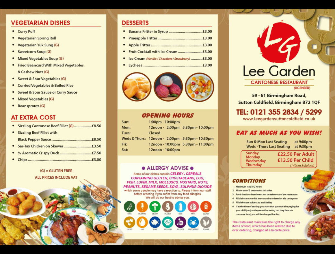 Lee Garden Sutton Coldfield Takeaway Menu | Fasci Garden
